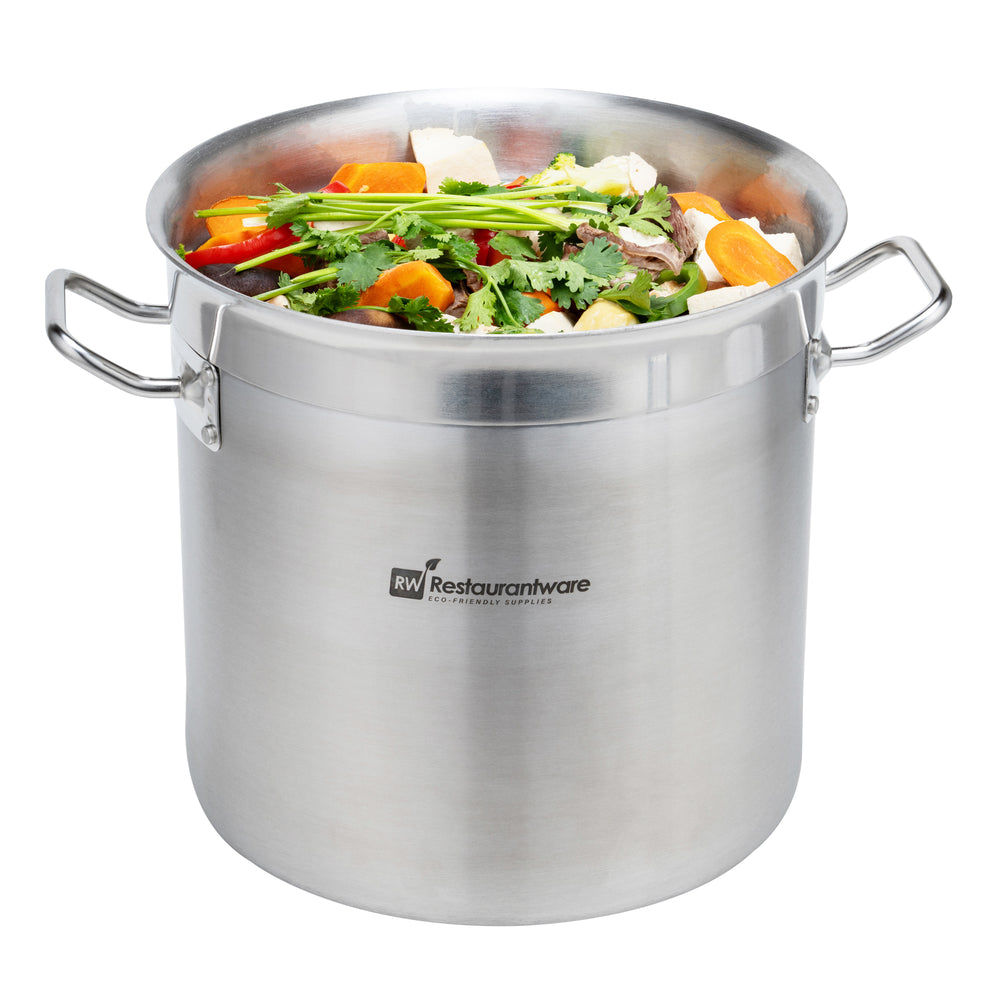 Stainless Steel Stock Pot - Induction Ready - Round - Silver - 12.5Qt ...