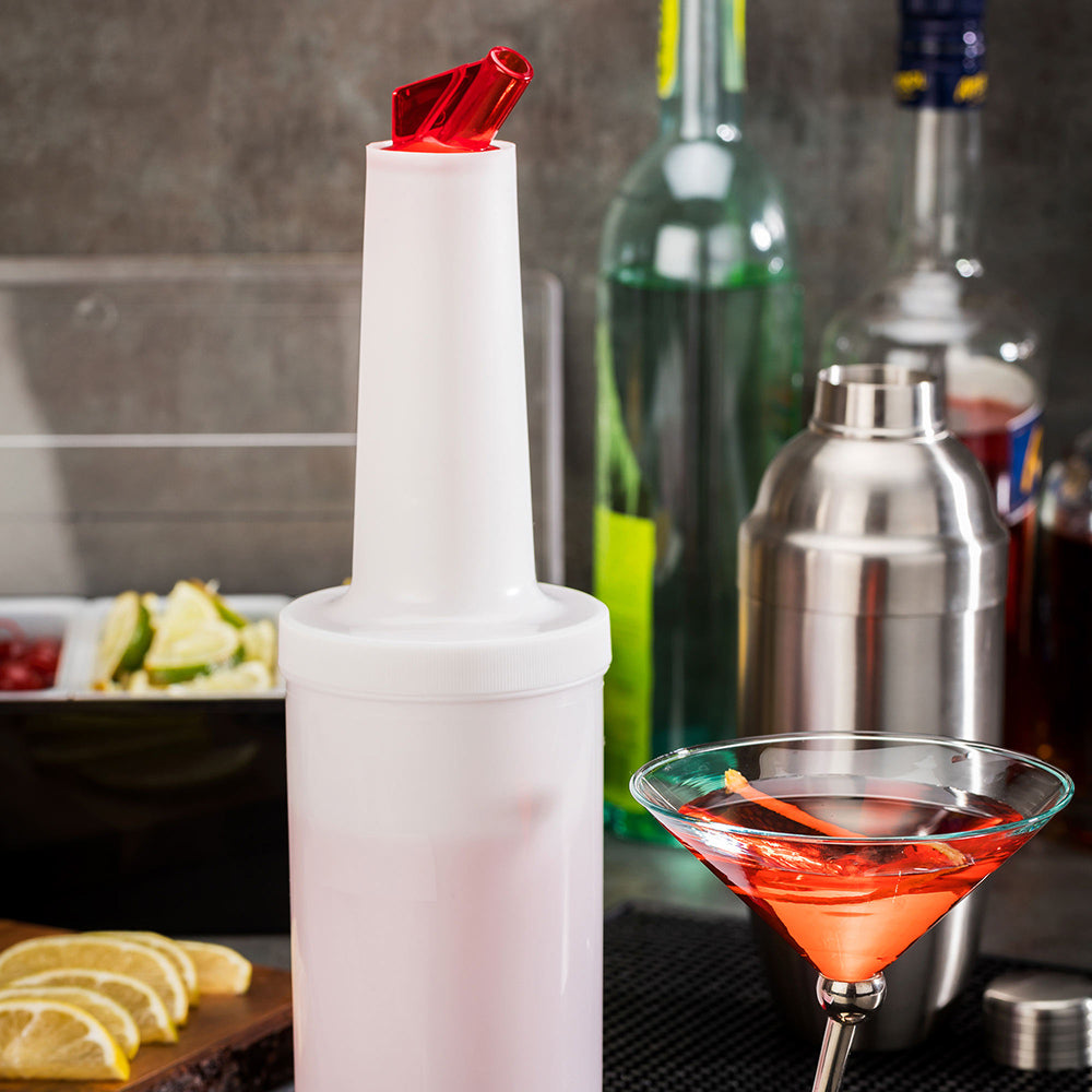 Bar Lux 1 qt Plastic Quick Pour Storage Container Bottle - with Red ...