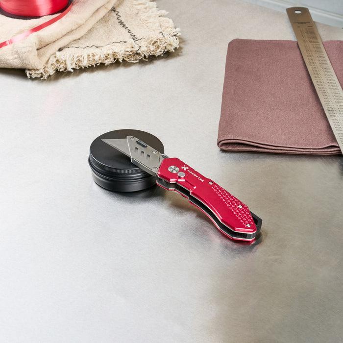 Handy Tek Red Folding Utility Knife - Quick Change, Lock Back, Heavy ...