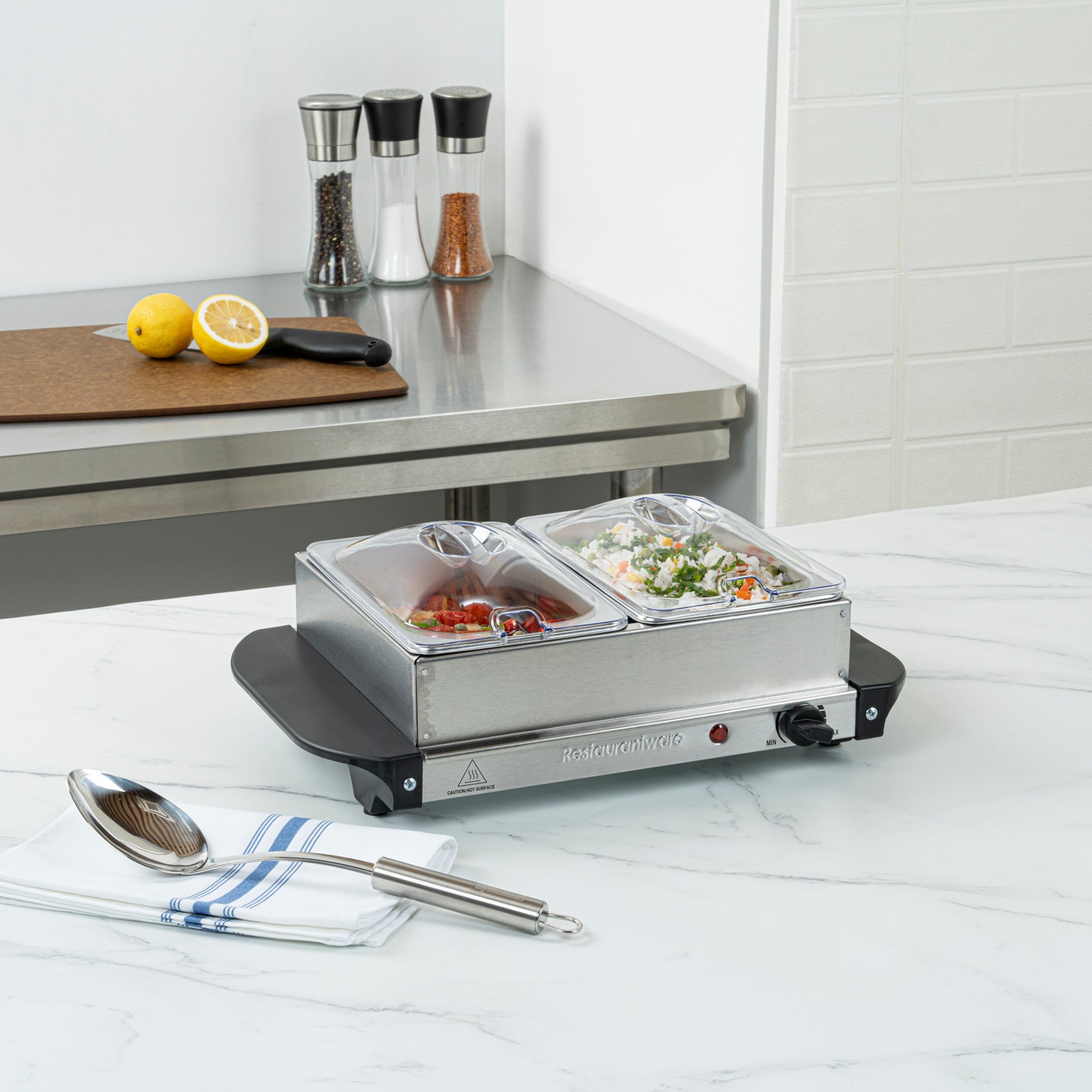 Kitchen Tek Stainless Steel Buffet Server and Food Warmer - 120V, with ...