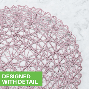Spinweave Round Red Paper Handmade Placemat - Semi-Disposable - 15" x ...