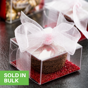 Plastic Candy Box - Rectangle- Clear - 2” x 2” x 1” - 100 count box