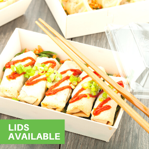 Taipei 9 oz Rectangle Poplar Container - with Window Flap Lid - 100 ...