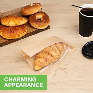 Bag Tek Kraft Paper Large Bread Bag - Side Window - 6" x 2 3/4" x 11 1/ ...