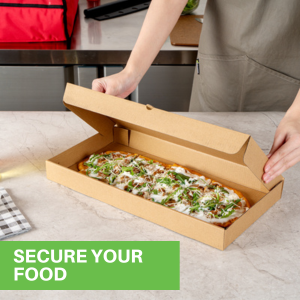 Eco Pie Kraft Paper Corrugated Flatbread Box - 14" x 7" x 1 1/2" - 50 ...