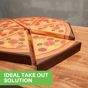 Eco Pie Kraft Paper Pizza Slice Box - Clamshell - 9 1/4" x 10 1/4" x 1 3/4" - 100 count box